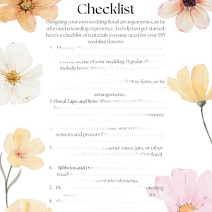 Floral Tools and Supply Checklist - Etsy