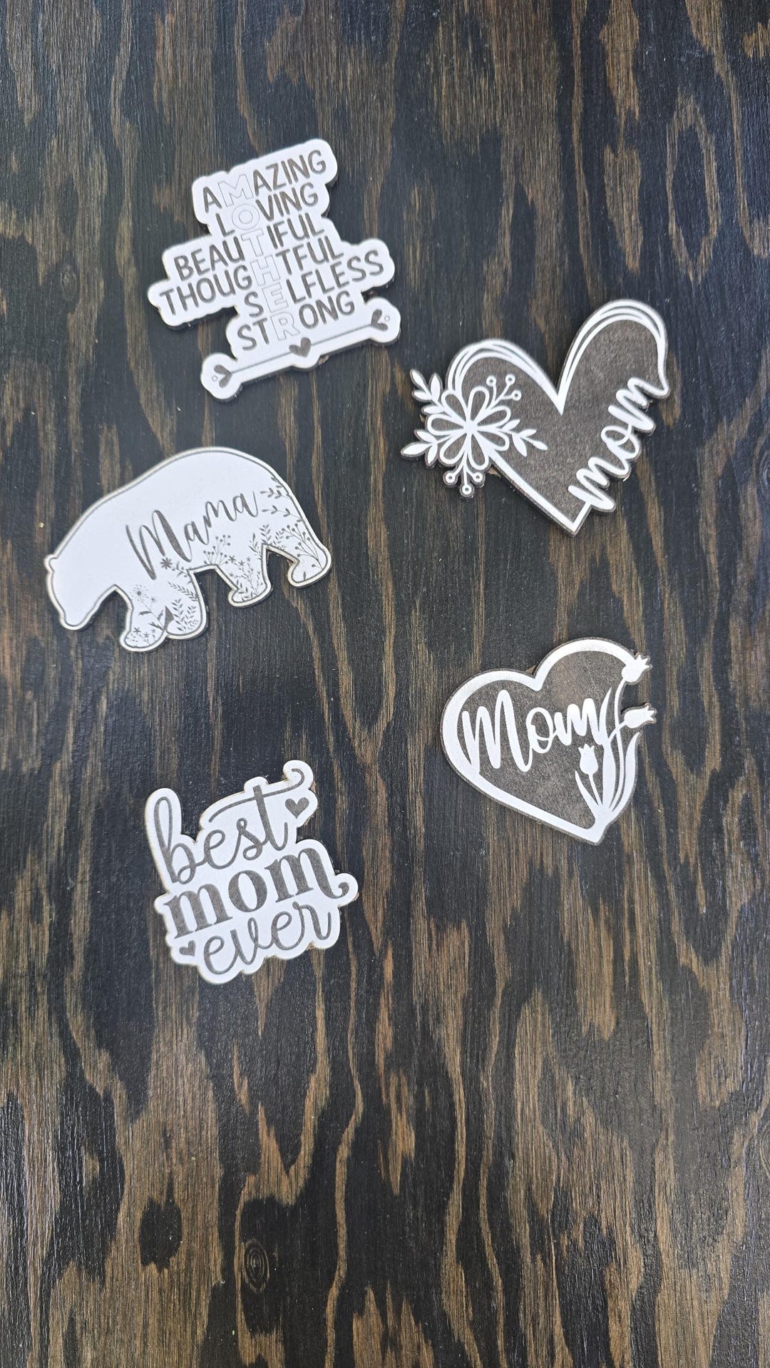 Wooden Mom Magnets | Laser Cut Refrigerator Magnet | Mother's Day Gift ...