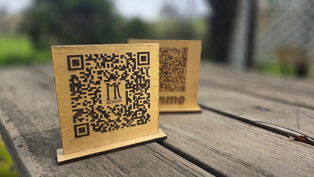 Engraved Wooden QR Code Sign - Sales, Airbnb, Menus, WIFI - Etsy