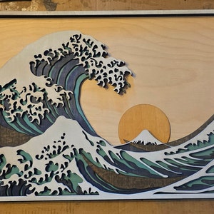 Layered Wood Wave 3D Wall Art - Etsy