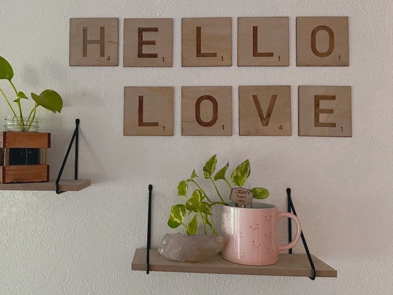 Wall Sign Wood Scrabble Letters- Scrabble Tiles- Letter Decor- Home ...