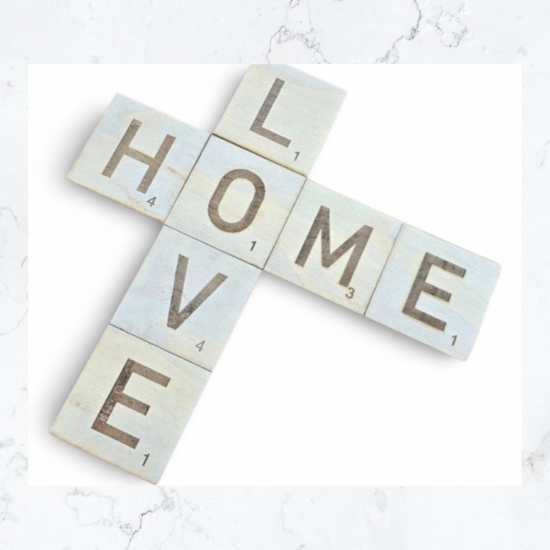 Wall Sign Wood Scrabble Letters- Scrabble Tiles- Letter Decor- Home ...