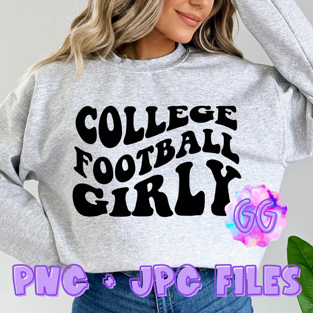 College Football Girly Wavy Groovy Text PNG + JPG Design File Sec Pac 12 Big 10 - Etsy