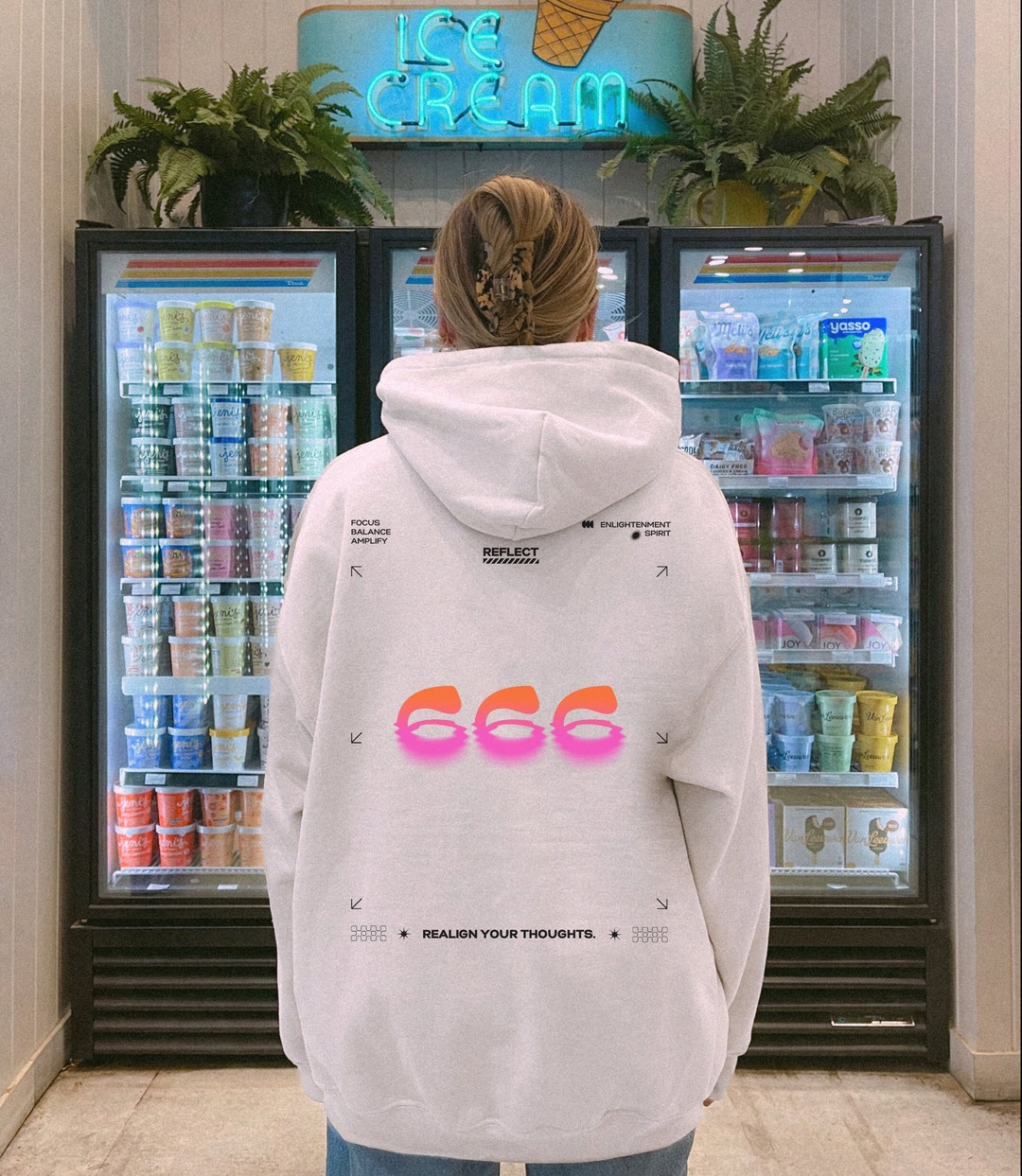 666 Angel Number Preppy Spiritual Hoodie for Divine Feminine, Money ...