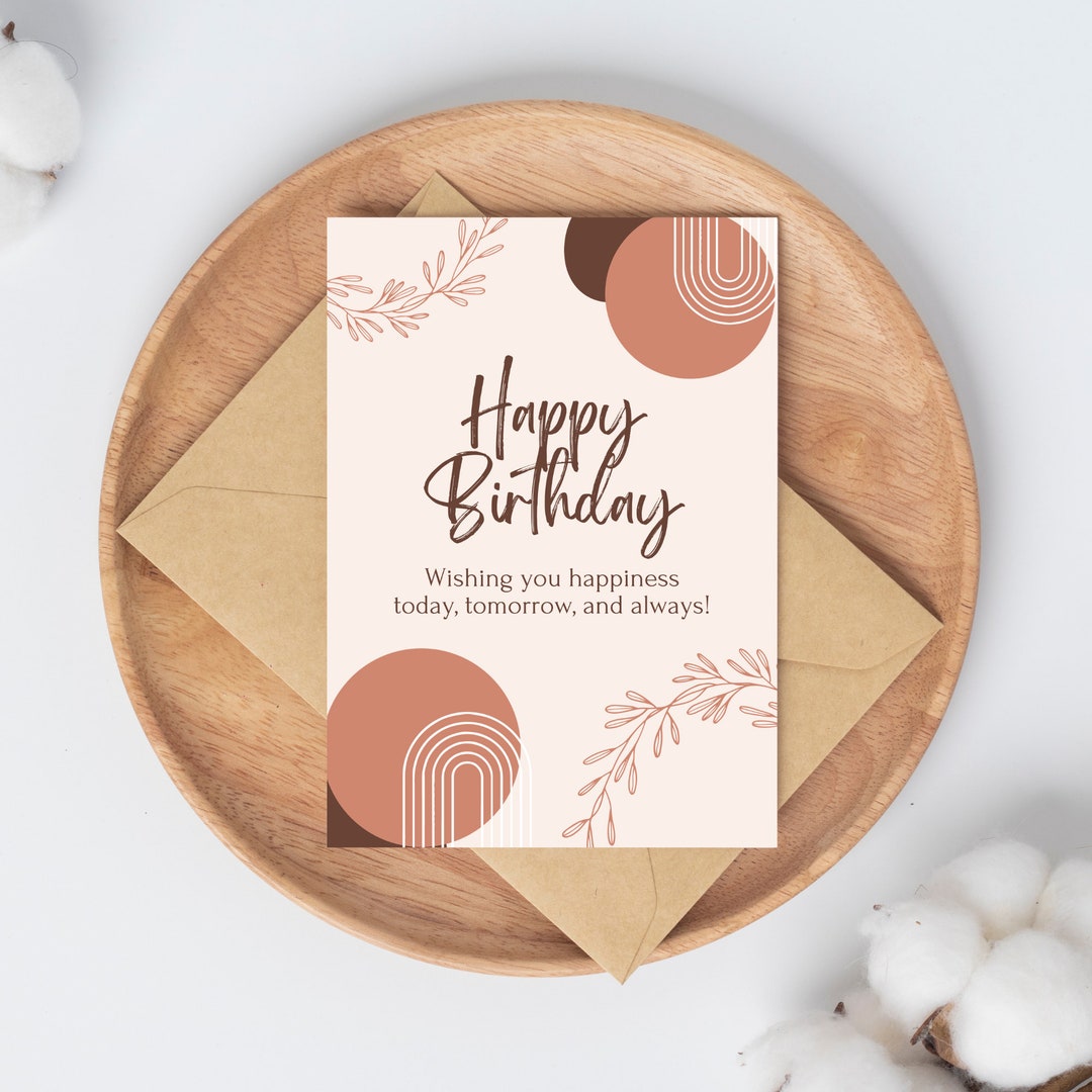 Boho Birthday Wishes Card, Birthday Wish Wishes Cards, Boho Blush ...