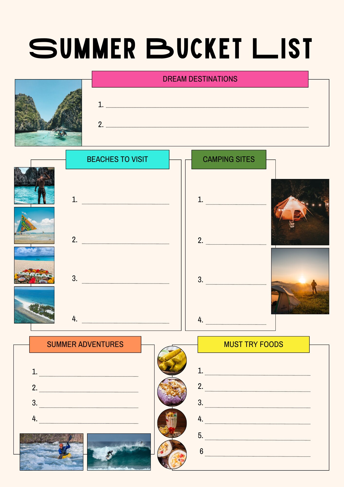 Editable Bucket List, Bucket List Tracking Template, Digital Planner ...