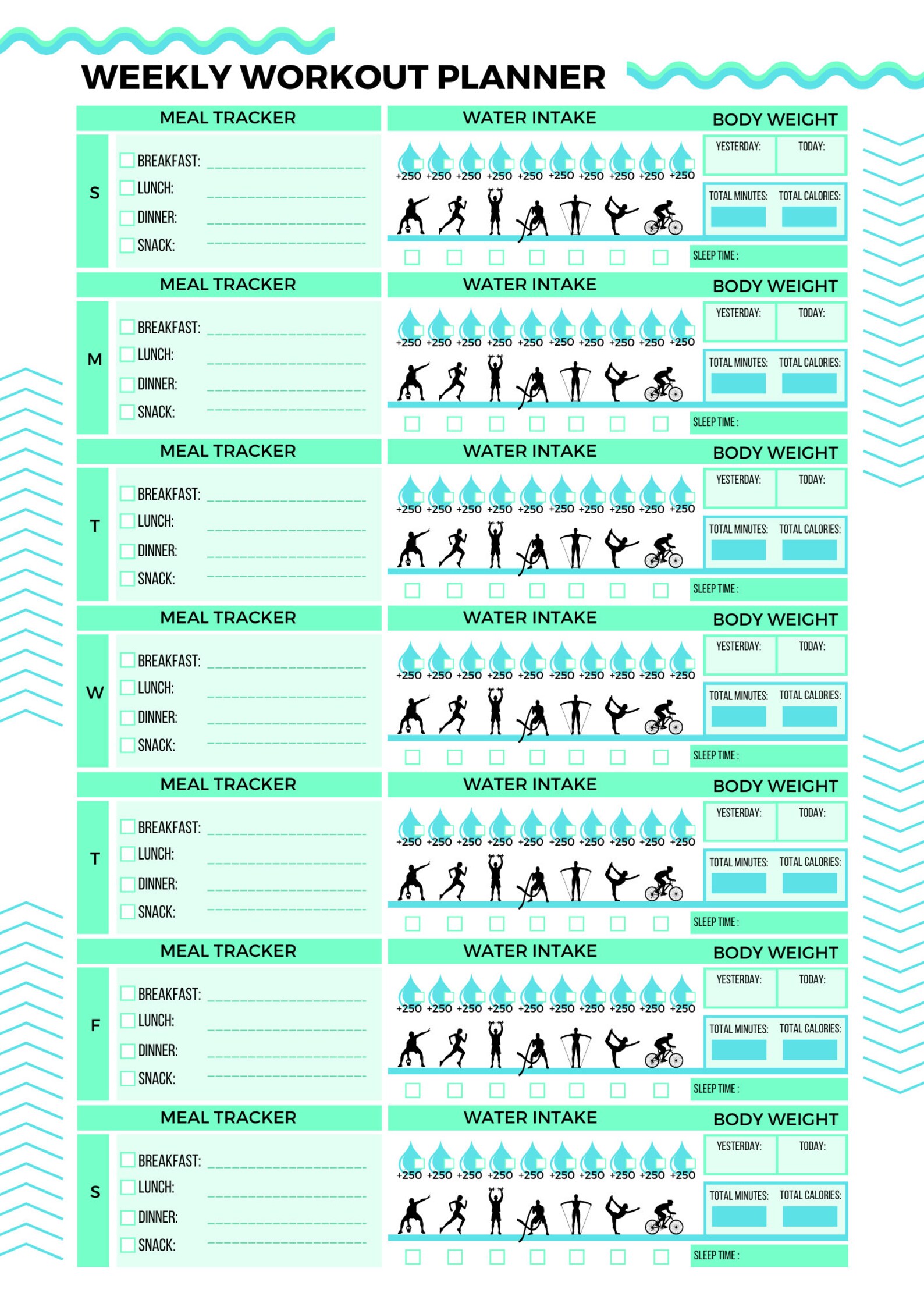 Weight Loss Journal Printable, Fitness Planner, Weight Loss Tracker ...