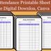 Minimalist White Purple Daily Attendance Printable Sheet Planner ...