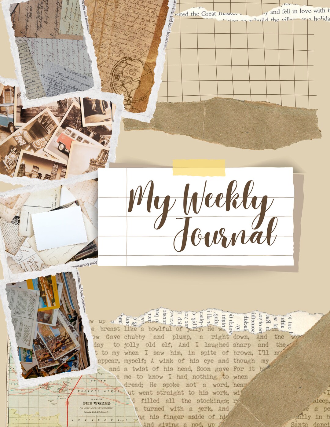 Digital Weekly Planner Journal Notebook, Undated Weekly Planner ...