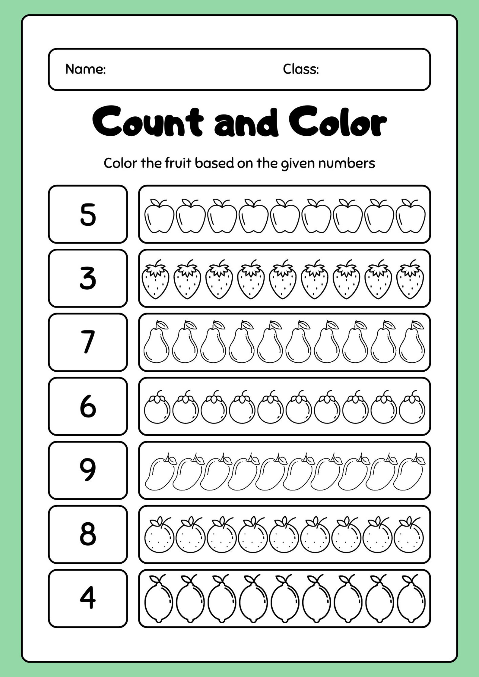 Grid Mathematics Count and Color Worksheet - Etsy