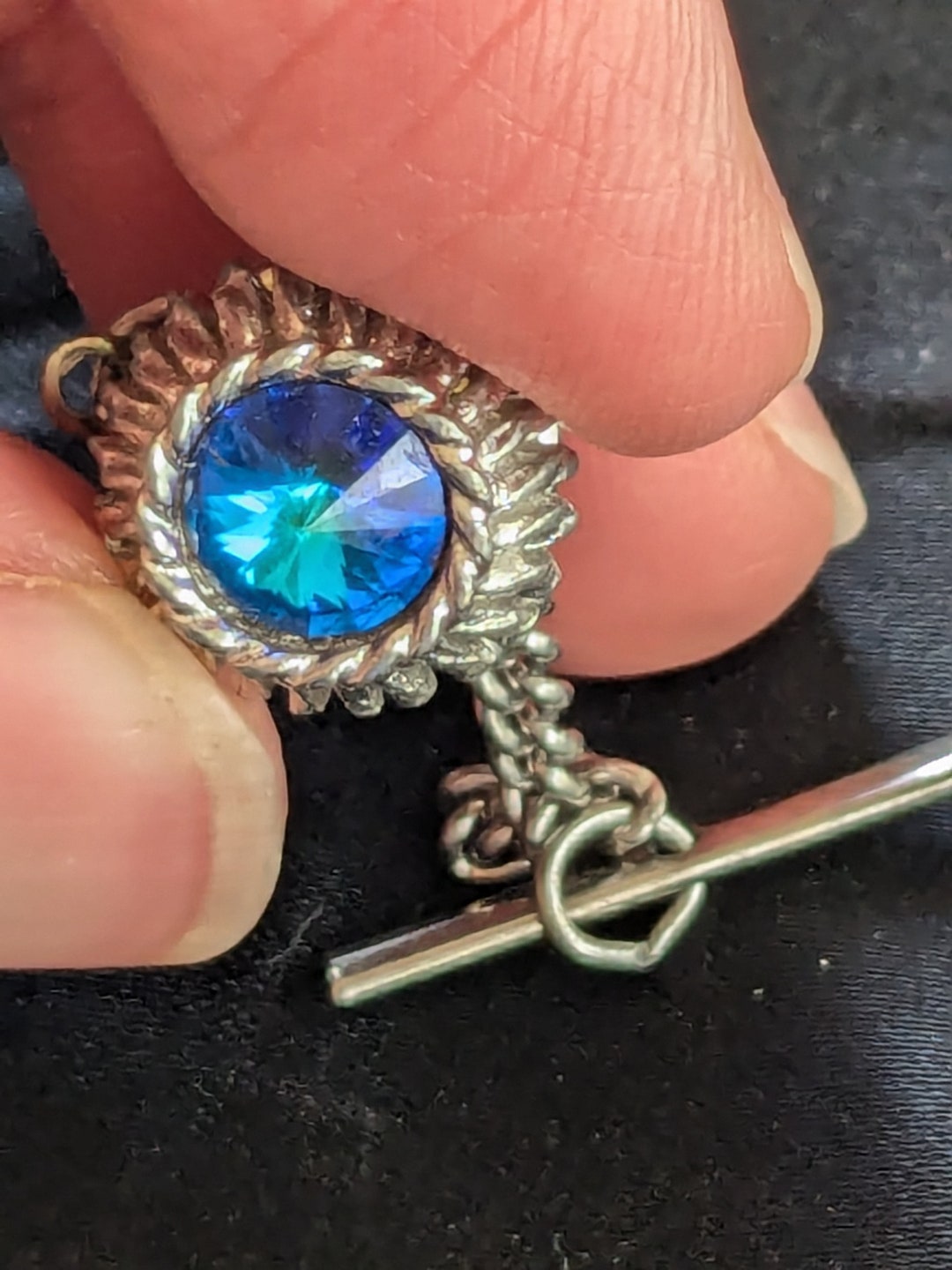 Vintage Dante Signed Blue Tie Tack Pin - Etsy