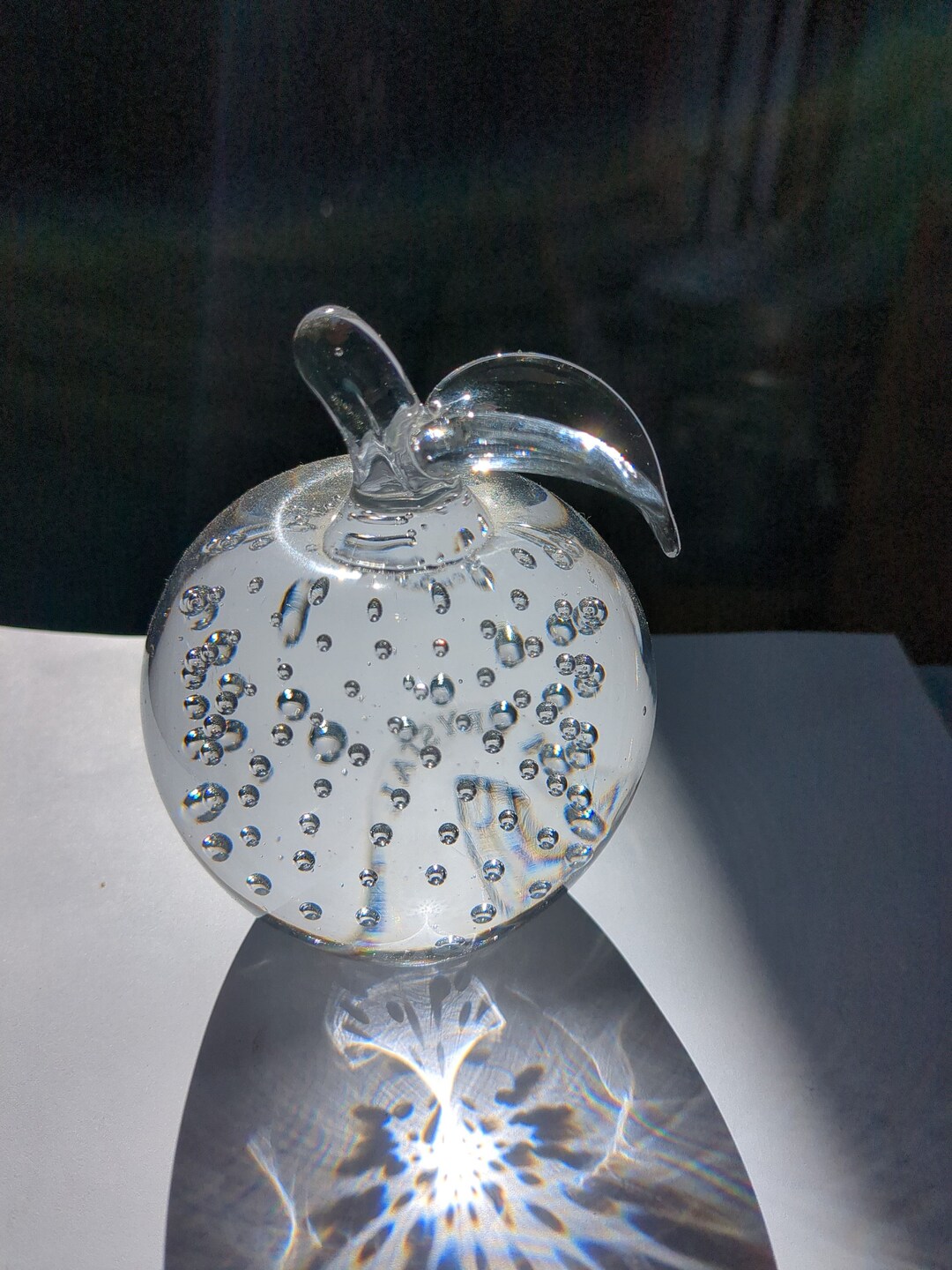 Lead Crystal Apple Paperweight - Etsy
