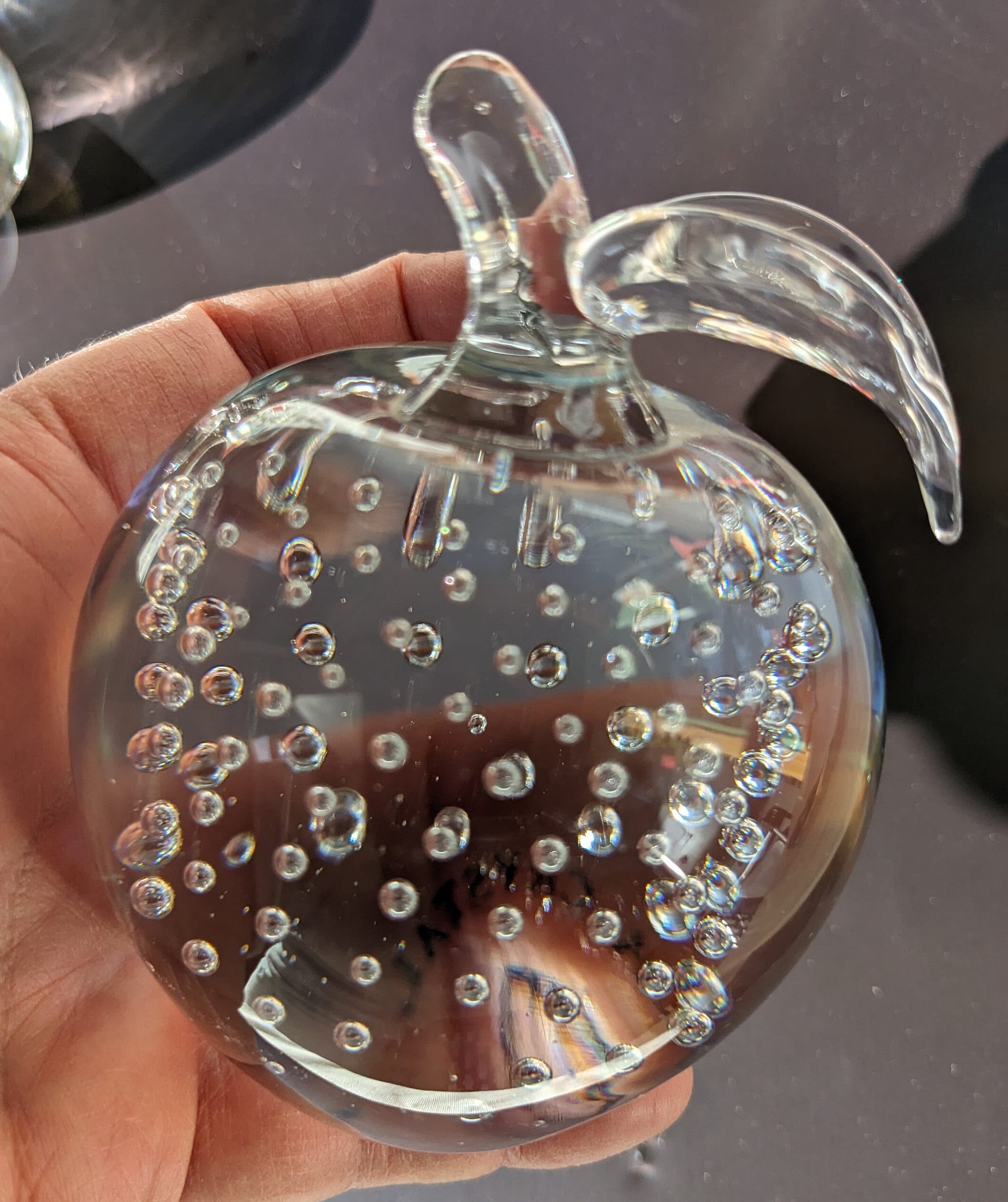 Lead Crystal Apple Paperweight - Etsy
