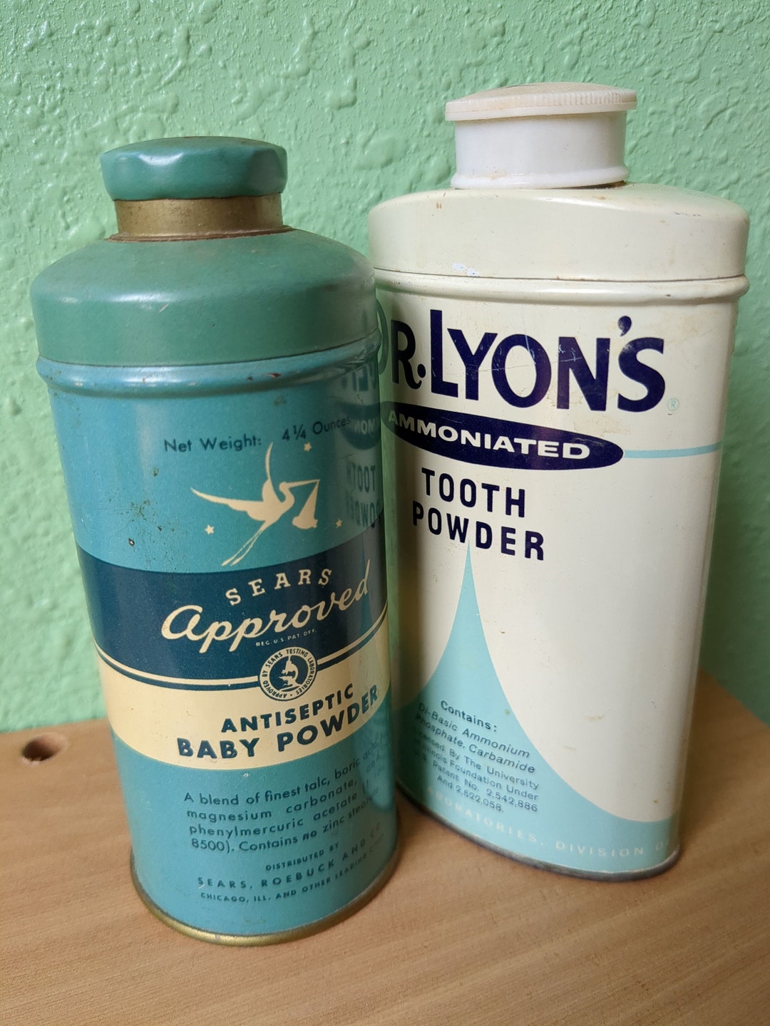 Vintage Tooth Powder and Baby Powder Tins - Etsy