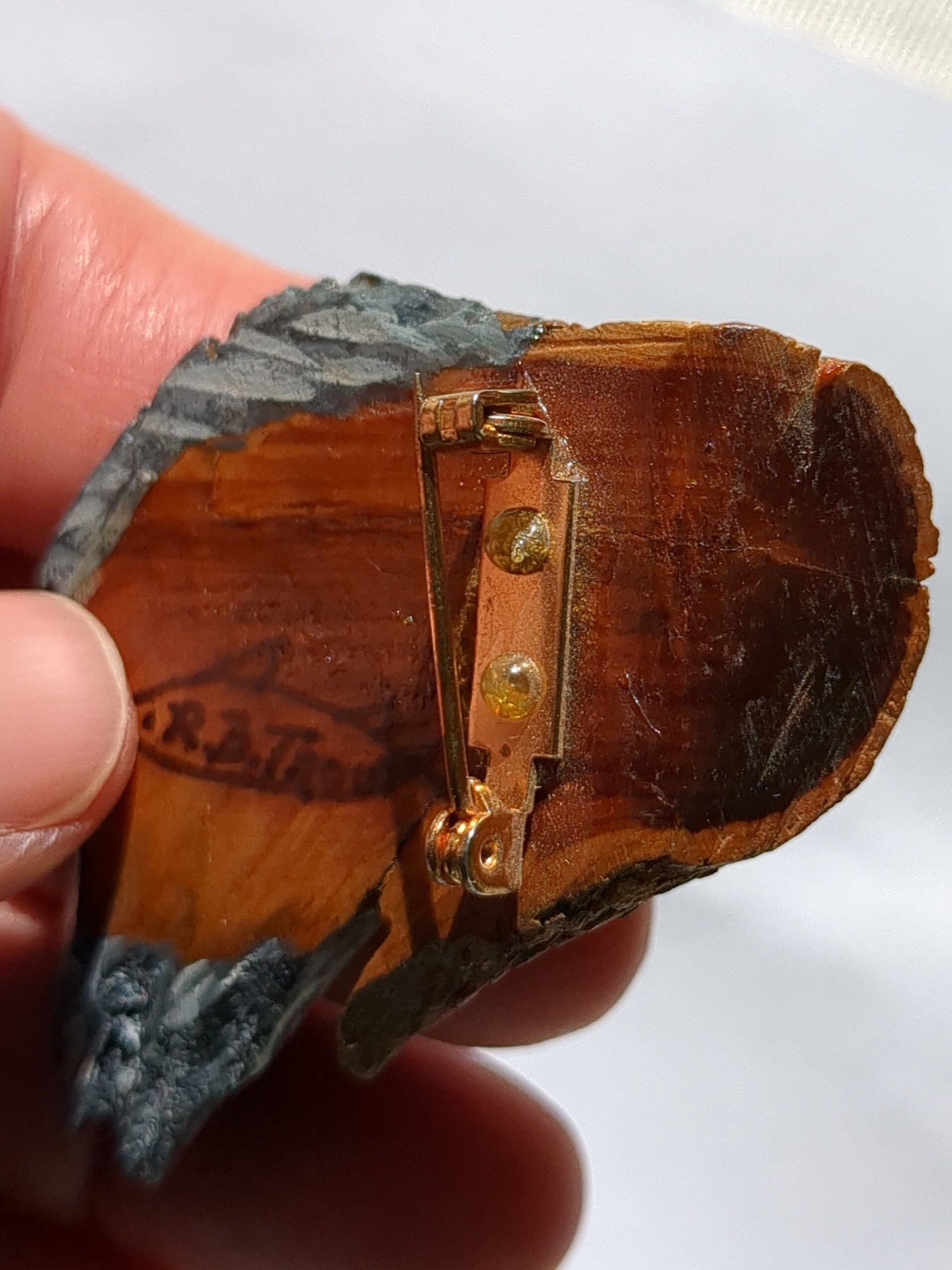 Vintage Hand Carved Boreas old Man Winter, Sailor or Wood Elf Brooch ...