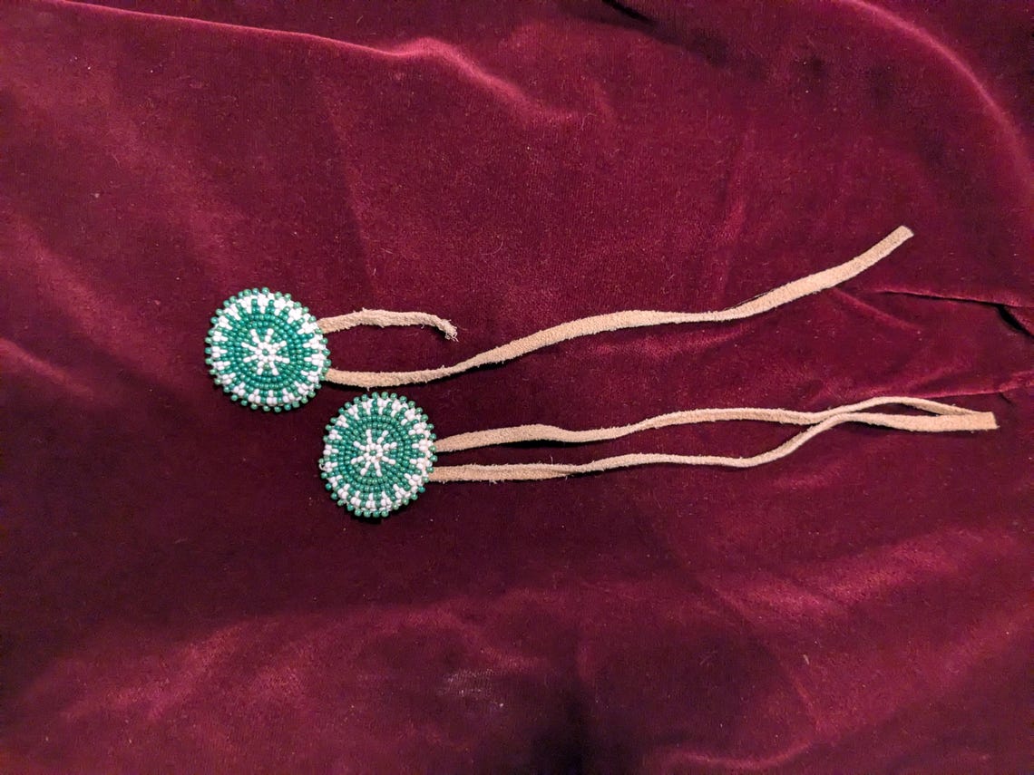 Vintage Native American Hand Beaded Hair Ties - Etsy