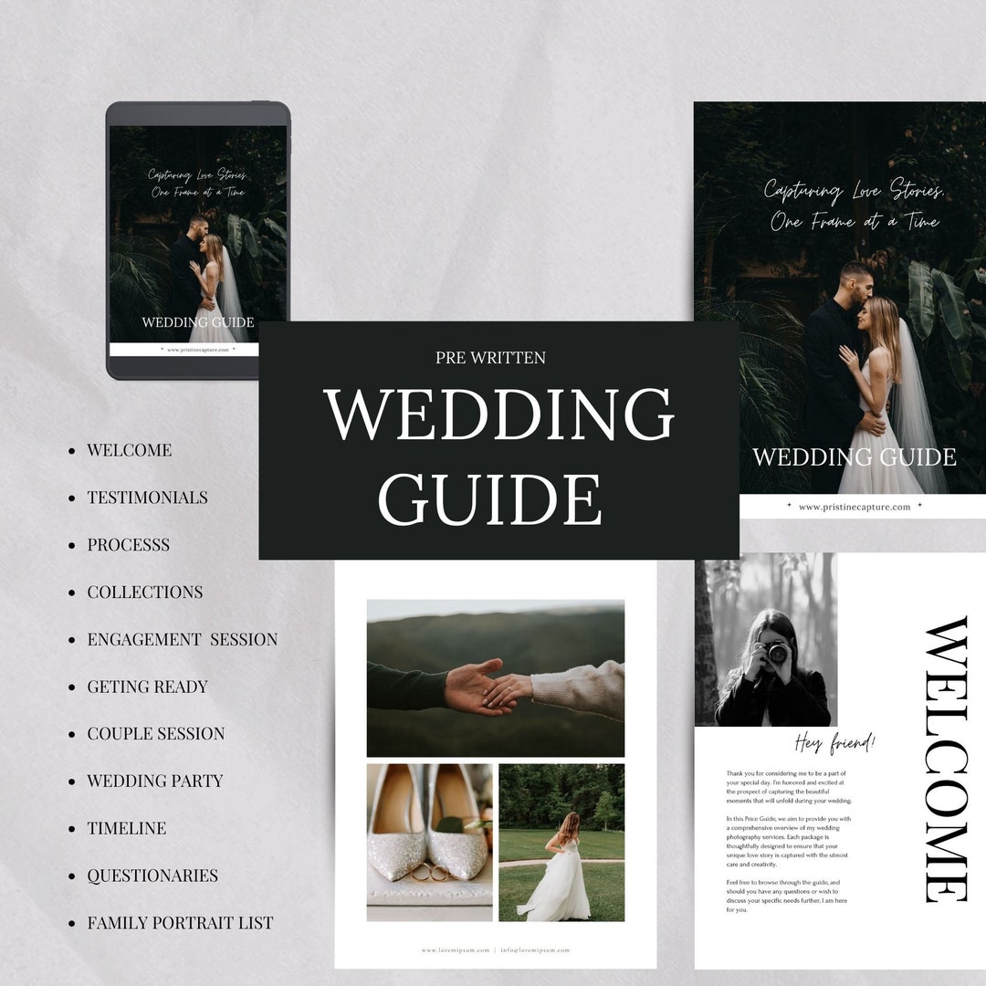 CANVA Wedding Photography Client Guide Template With Content, Pre ...