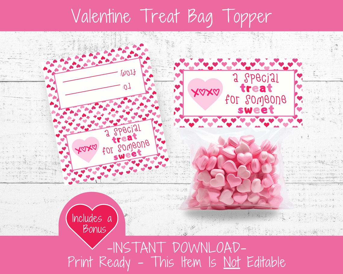 Valentine Treat Bag Topper Printable | Valentine Goodie Bag Topper ...