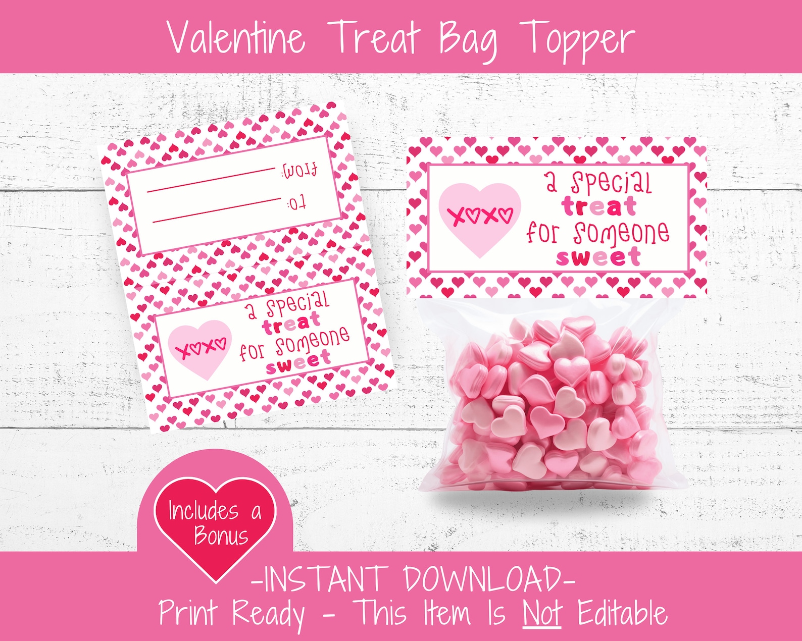 Valentine Treat Bag Topper Printable | Valentine Goodie Bag Topper ...