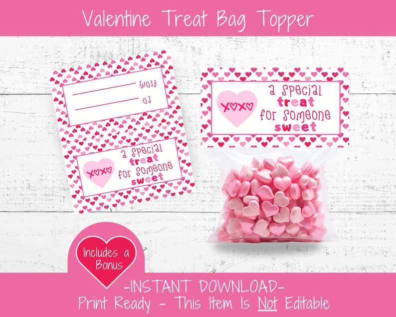 Valentine Treat Bag Topper Printable | Valentine Goodie Bag Topper ...