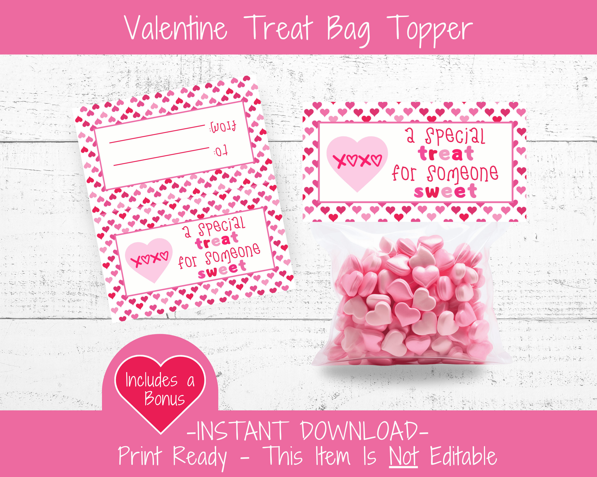 Valentine Treat Bag Topper Printable | Valentine Goodie Bag Topper ...