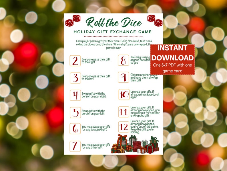 Christmas Gift Exchange | Roll the Dice | Holiday Gift Exchange | Gift ...