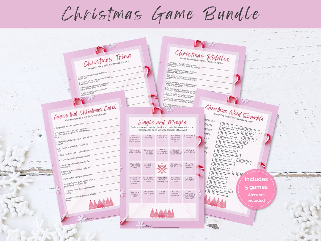 Printable Christmas Games | Holiday Party Games | Christmas Family ...