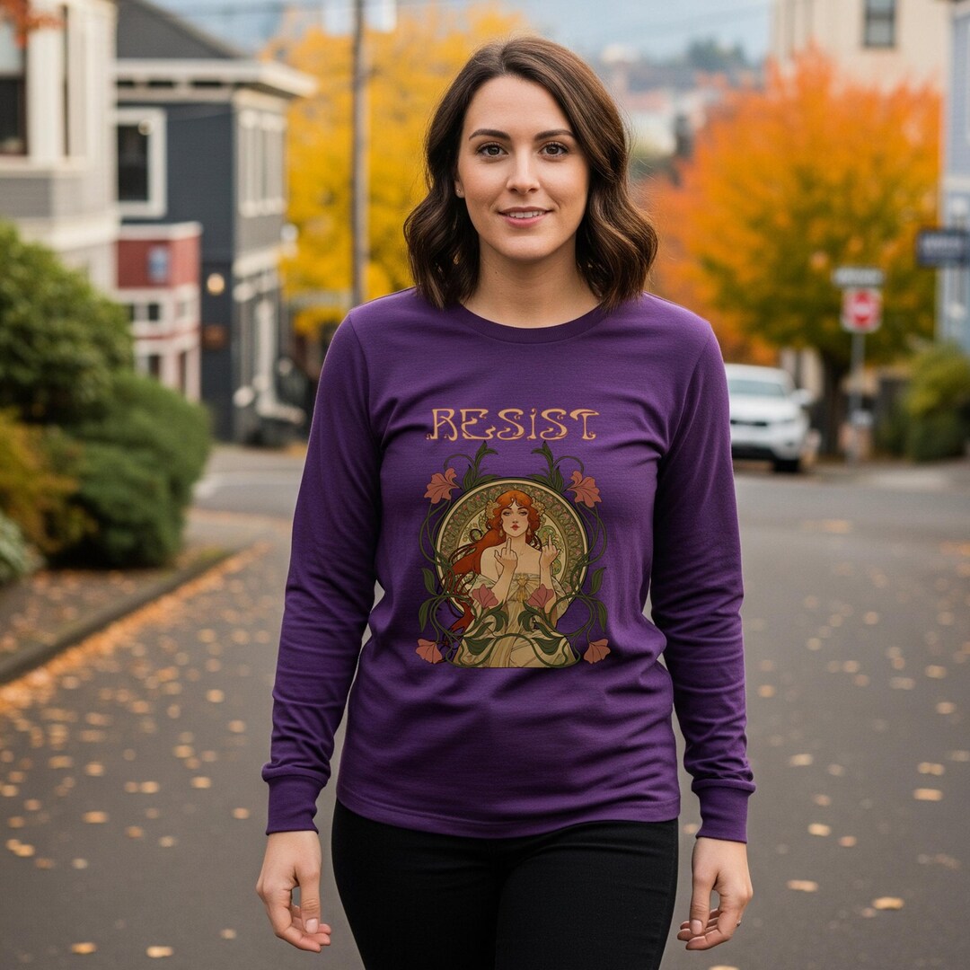 Art Nouveau Resist Long Sleeve Shirt: Mucha Rebel Graphic Tee - Etsy