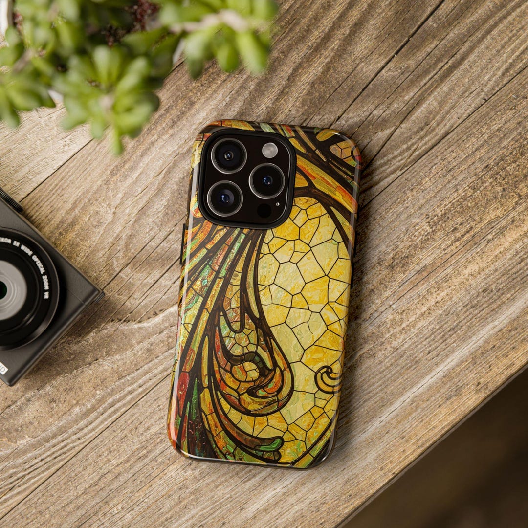 Faux Stained Glass Art Nouveau Style iPhone Case, Tough Cases, Vintage ...