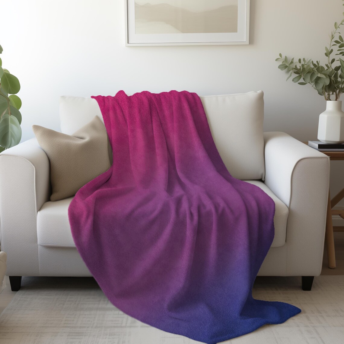 Bisexual Pride Flag Cozy Lightweight Velveteen Microfiber Blanket ...
