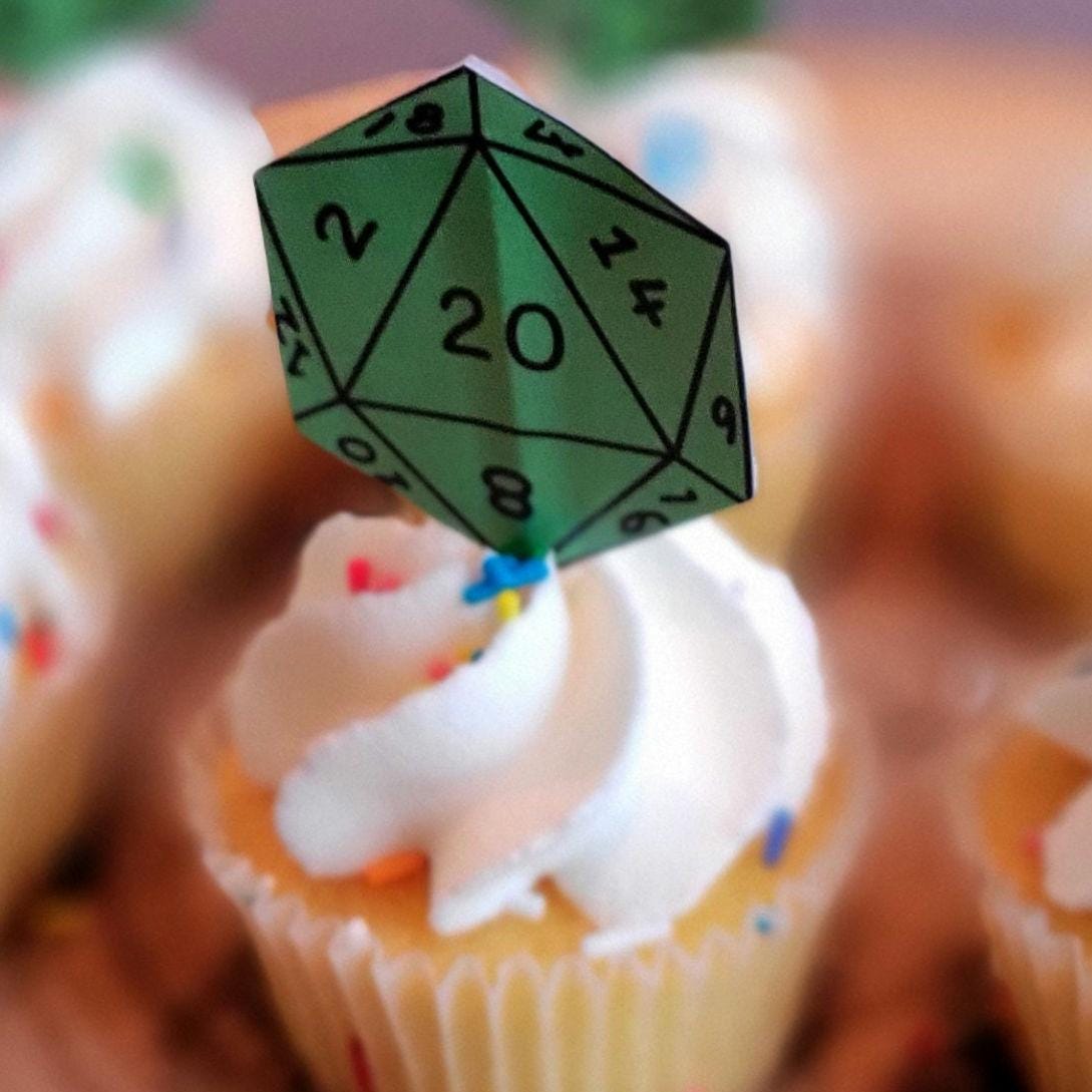 Dungeons and Dragons D20 Rainbow Cupcake Topper Instant Download ...