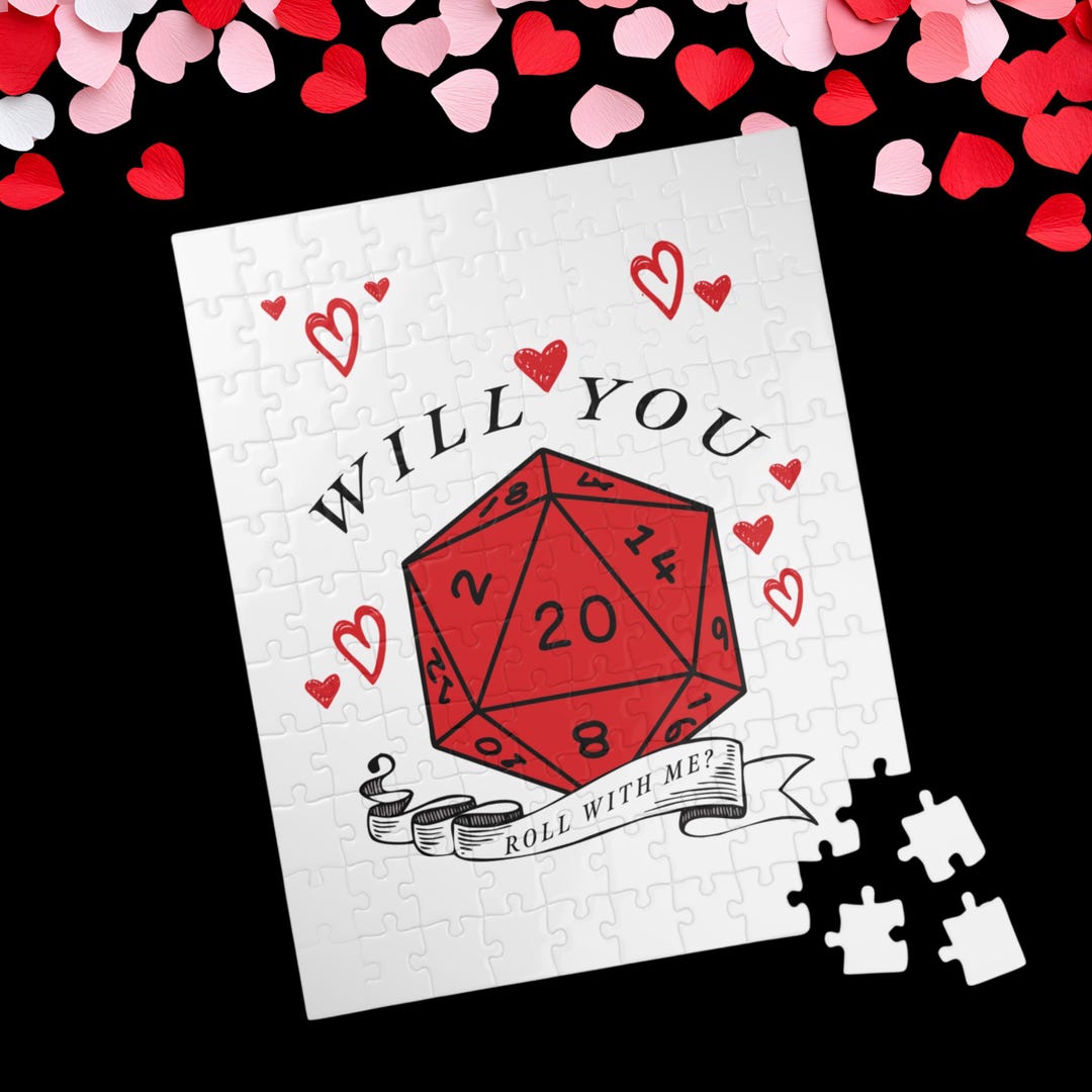 Will You Roll With Me D20 Puzzle Puzzle | Valentines Proposal - Etsy