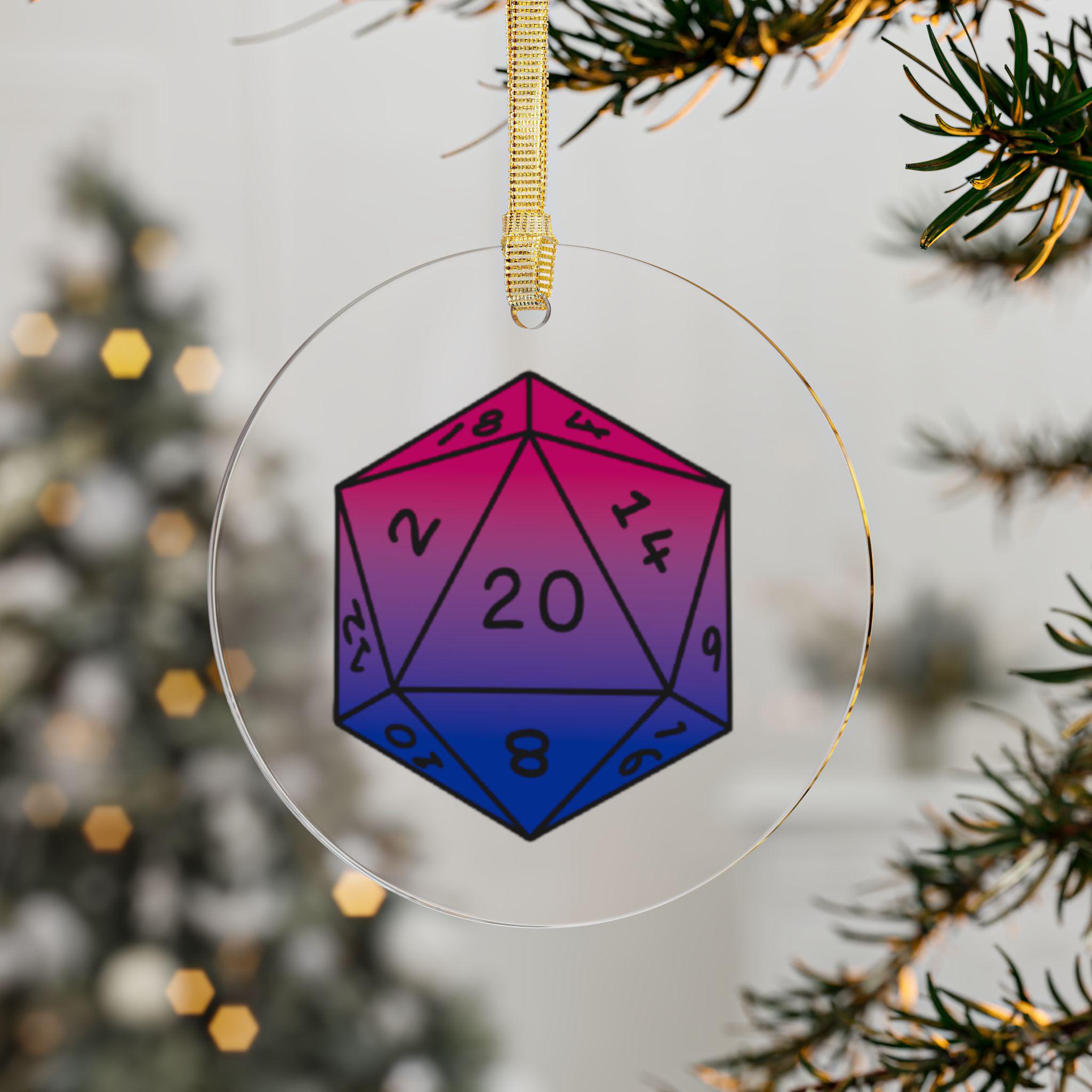 Bisexual Pride Flag Nerdy D20 Dice Ornament LGBTQ+ Window Decoration - Etsy