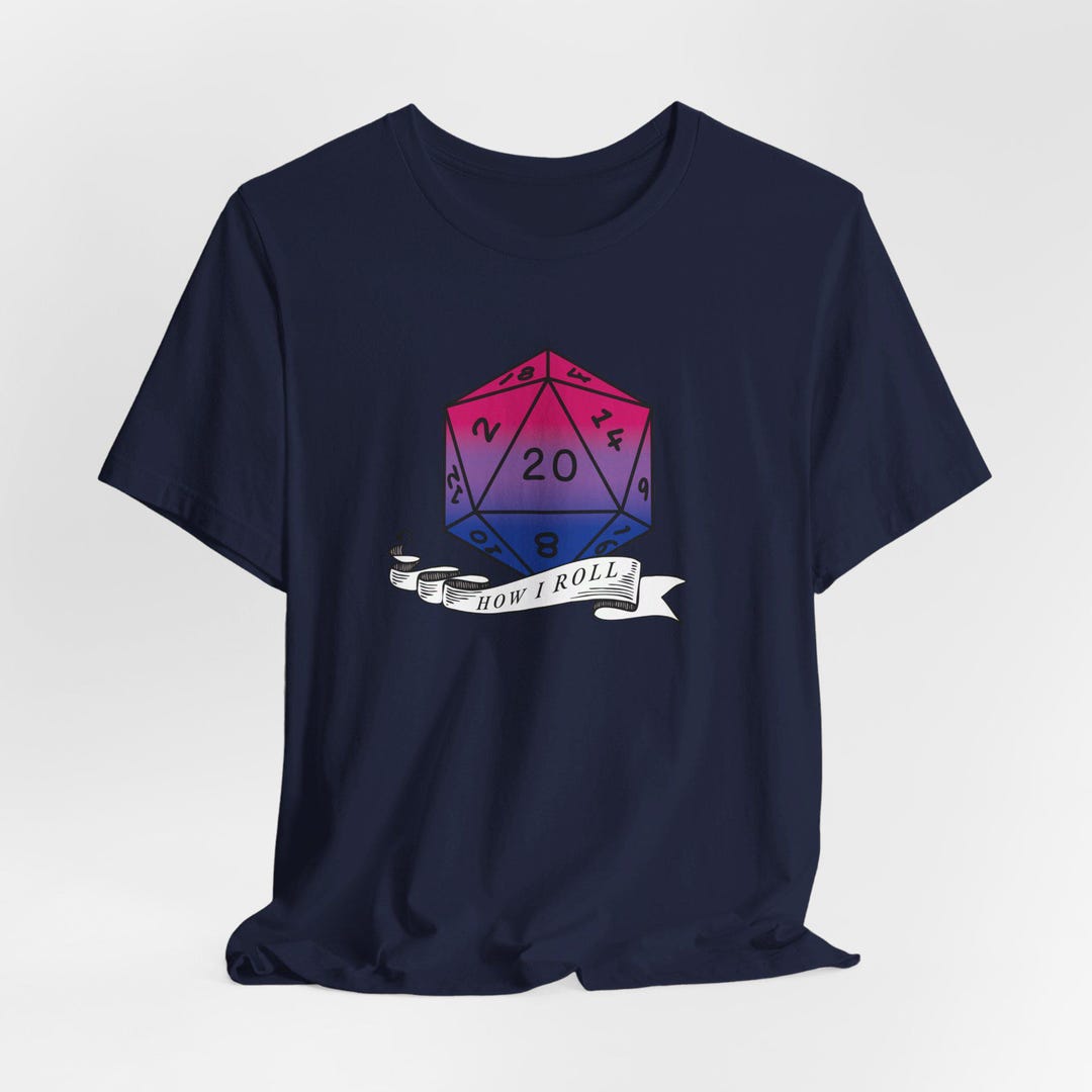 Nerdy Bisexual Pride, How I Roll Pride Flag D20 Dice T-shirt - Etsy