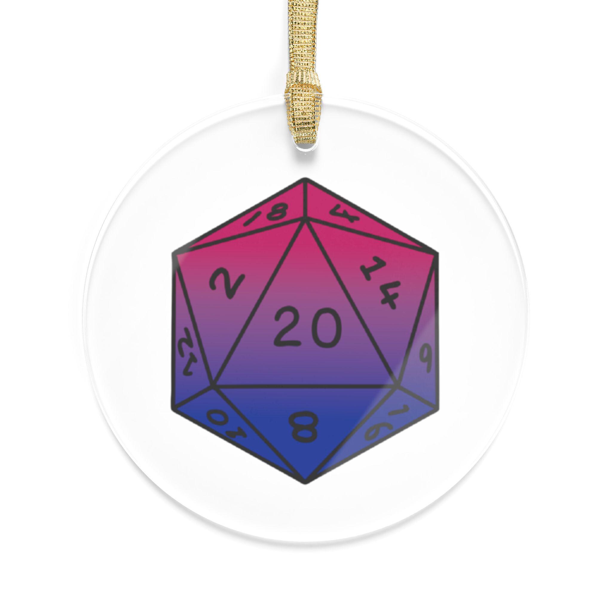 Bisexual Pride Flag Nerdy D20 Dice Ornament LGBTQ+ Window Decoration - Etsy