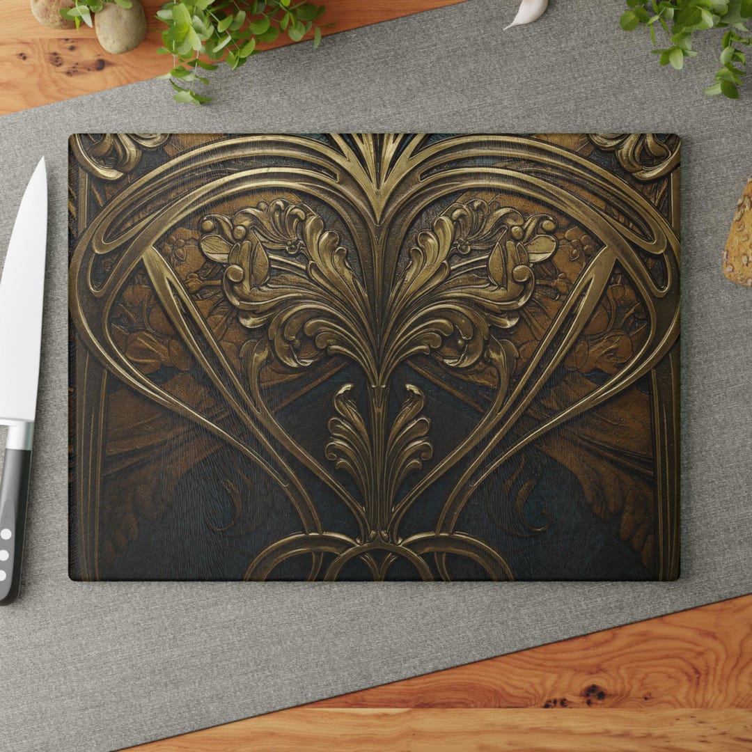 Elegant Art Nouveau Glass Cutting Board - Kitchen Decor, Home Gift ...