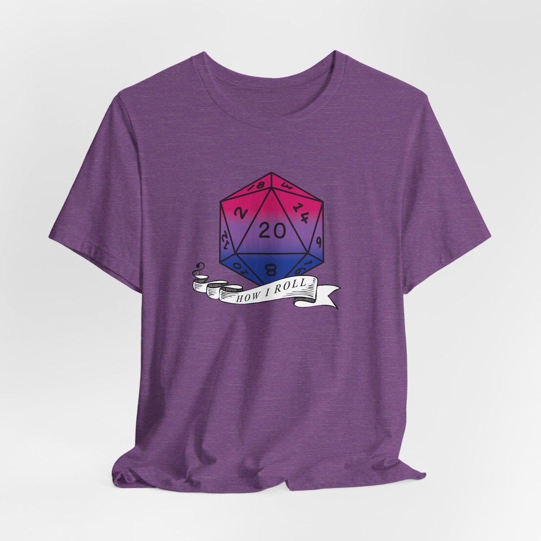 Nerdy Bisexual Pride, How I Roll Pride Flag D20 Dice T-shirt - Etsy