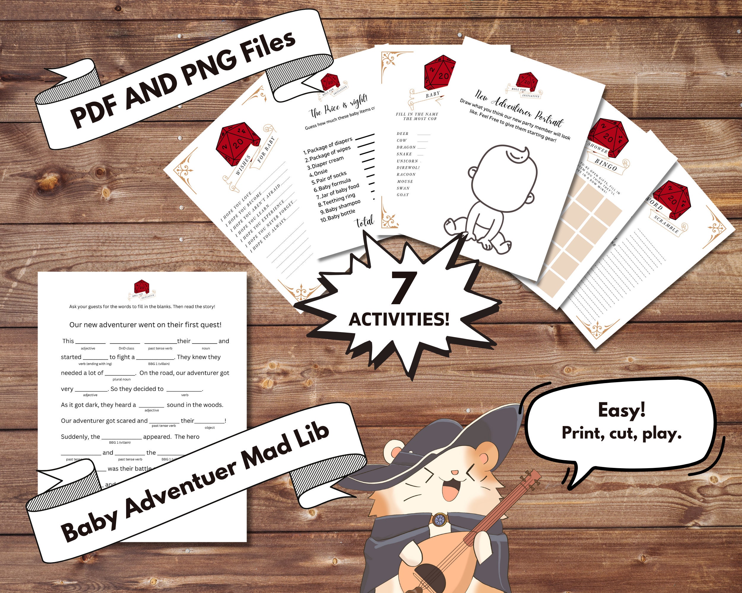 GAMES ONLY | Dnd Gender Neutral Baby Shower Bundle - Etsy