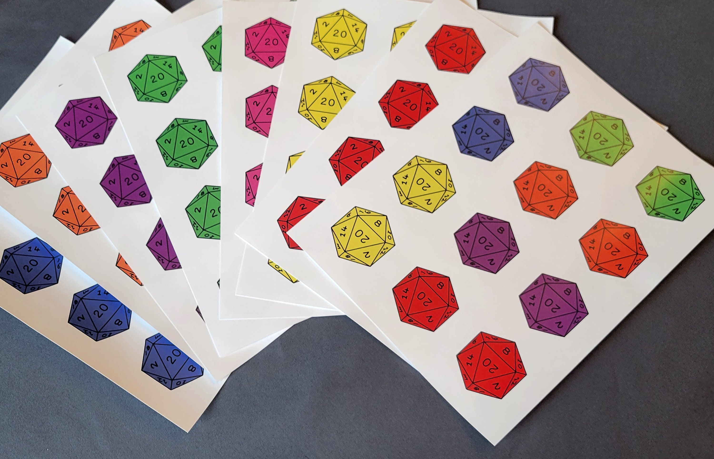 Dungeons and Dragons D20 Rainbow Cupcake Topper Instant Download ...