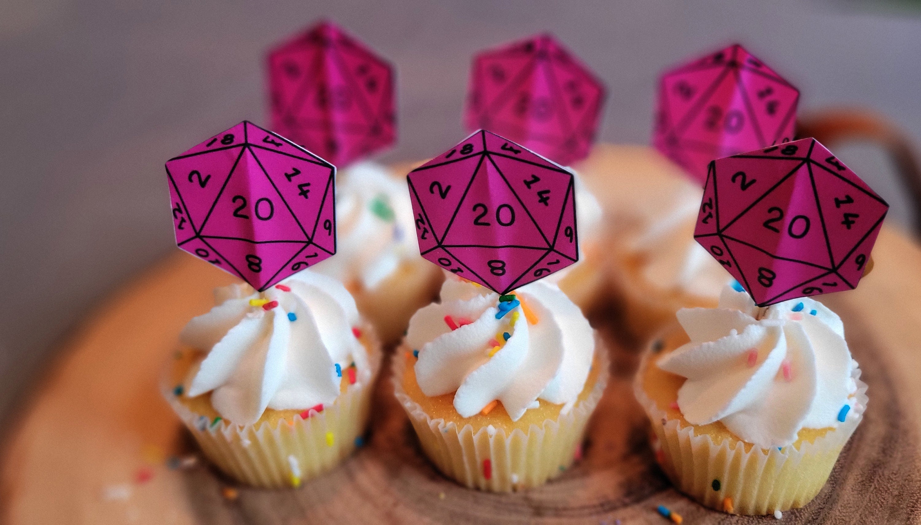 Dungeons and Dragons D20 Rainbow Cupcake Topper Instant Download ...