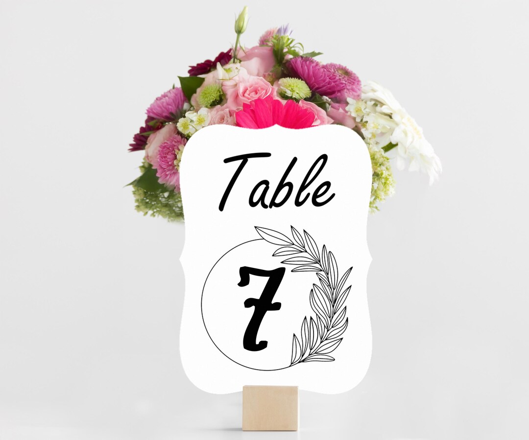 DIY Wedding, Minimalist Elegant Table Numbers Printable for Avery Paper ...