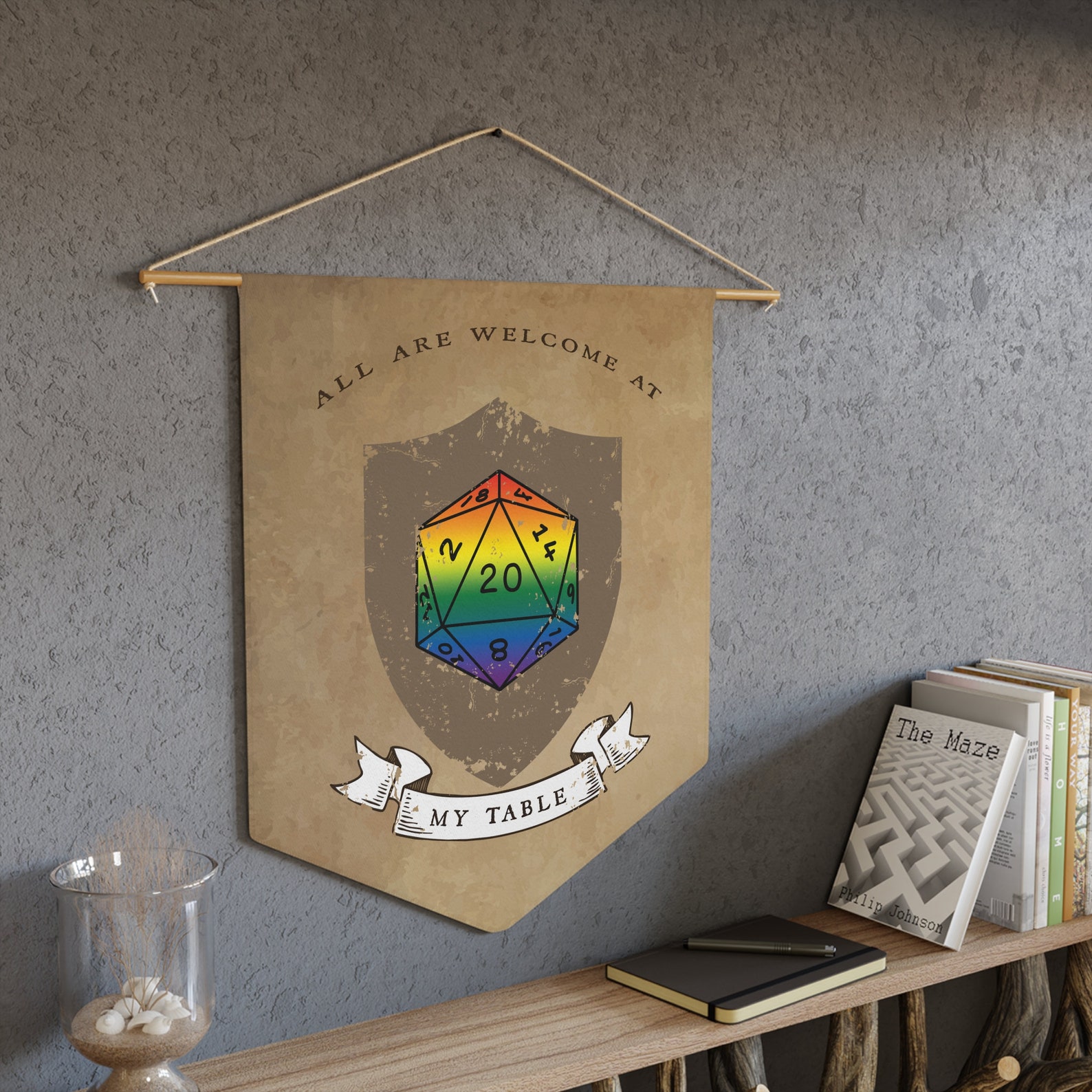 TTRPG Gaming Room D20 Rainbow Pride Flag Pennant - Etsy