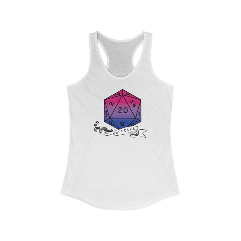 Bisexual Pride Flag, How I Roll Nerdyd20 Dice Racerback Tank - Etsy