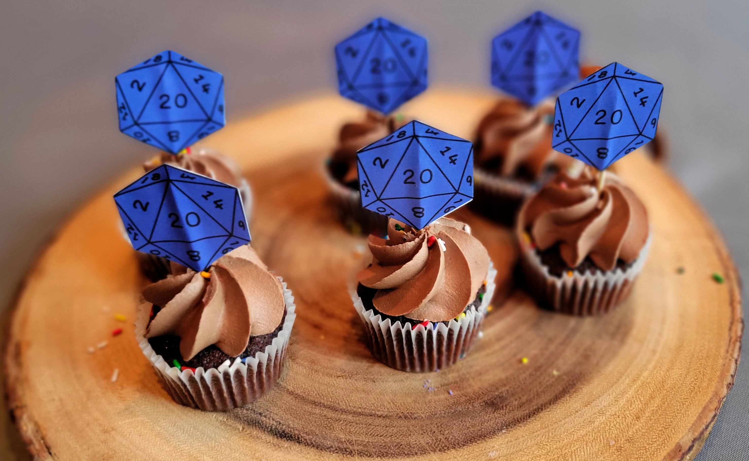 Dungeons and Dragons D20 Rainbow Cupcake Topper Instant Download ...