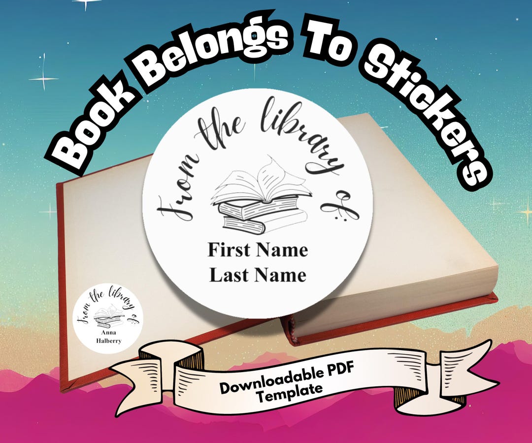 Book Belongs to Labels, From the Library Of, Stickers for Print at Home ...