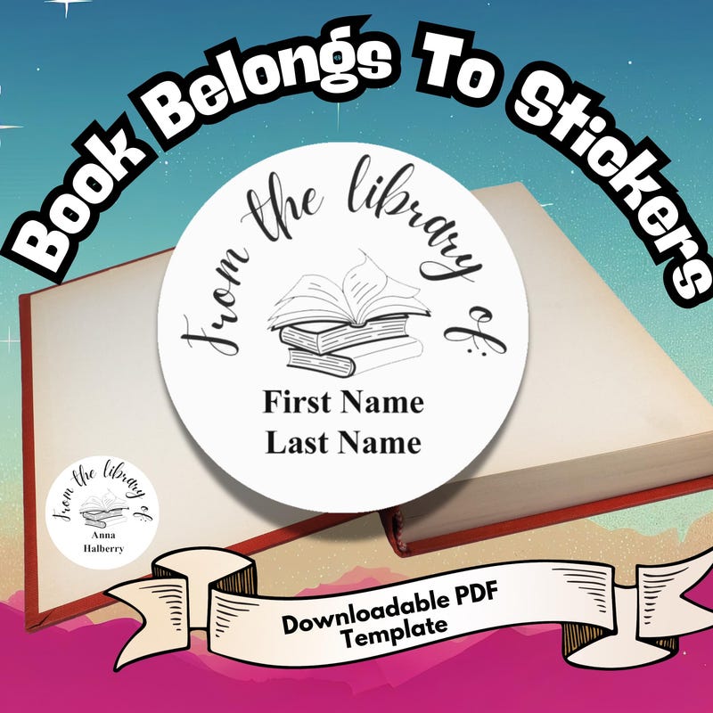 From the Library of Stickers - Etsy