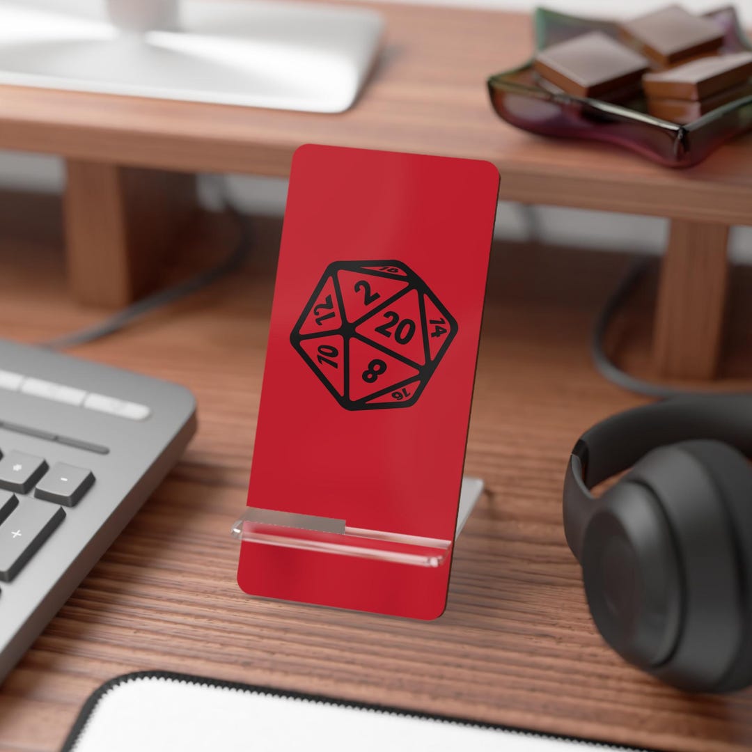 D20 Smartphone Stand: Red & Black Dice Design, Gamer Desk Organizer - Etsy