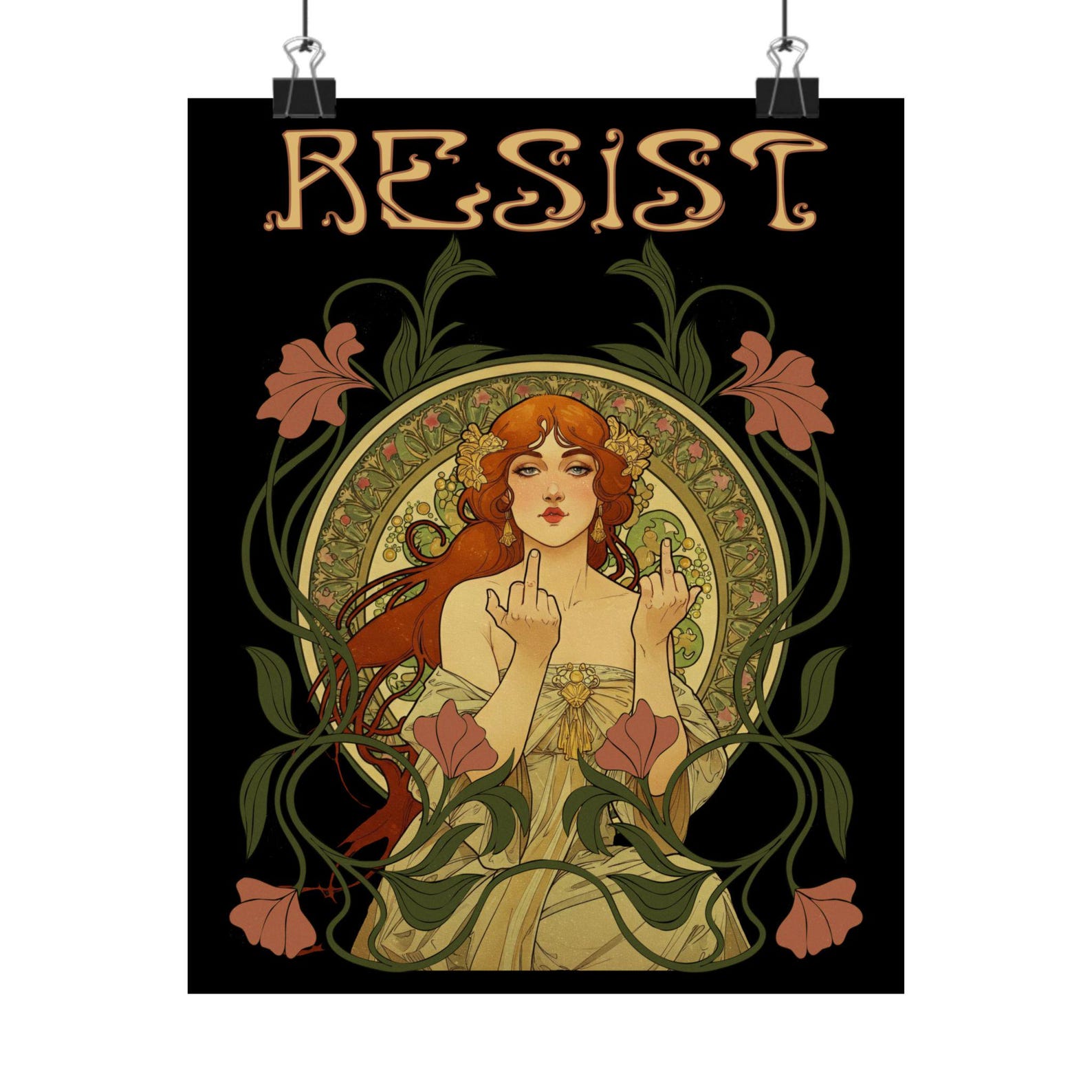 Art Nouveau Resist Poster: Modern Feminist Giclée Matte Print - Etsy