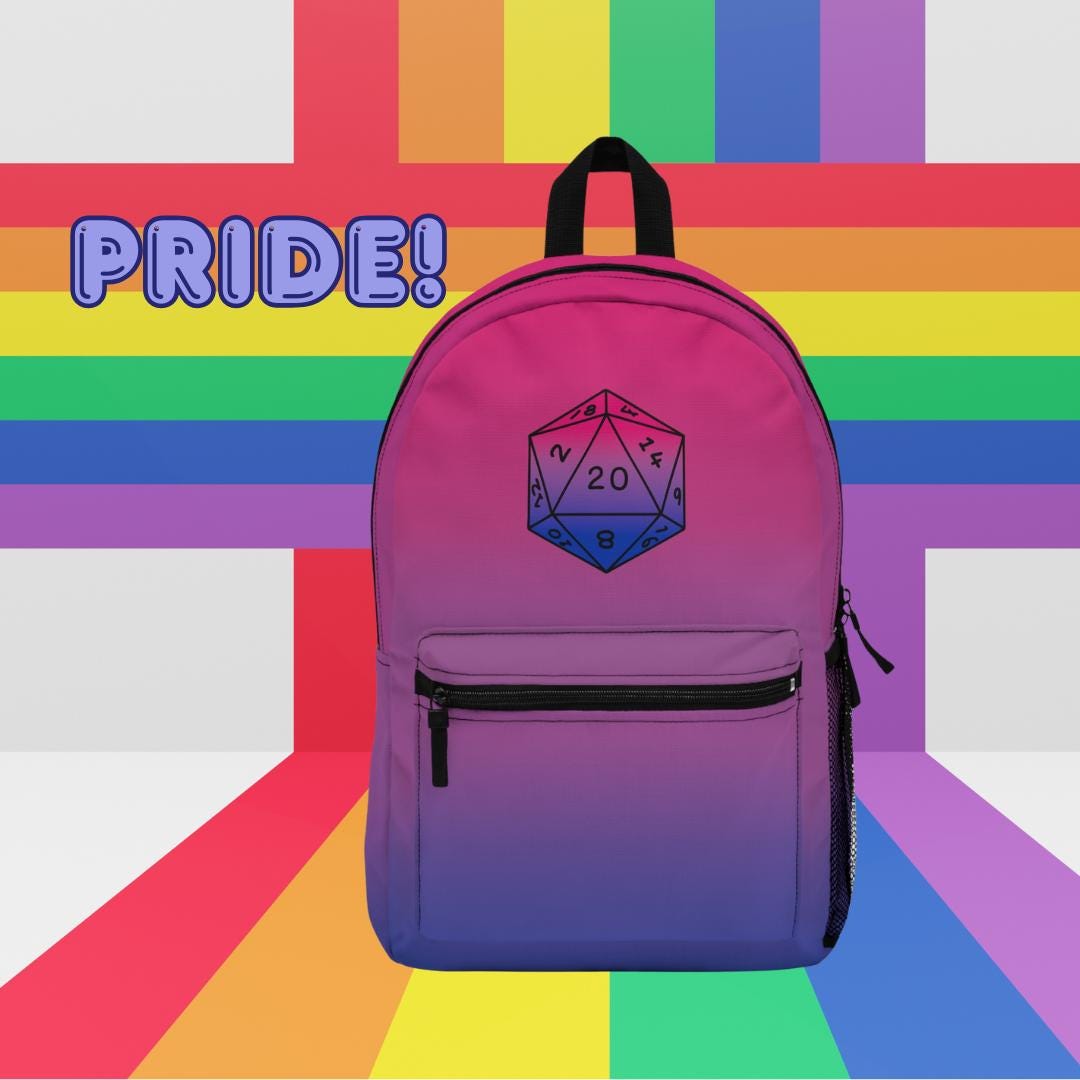 D20 Dice Bisexual Pride Flag Gradient Color Backpack - Etsy