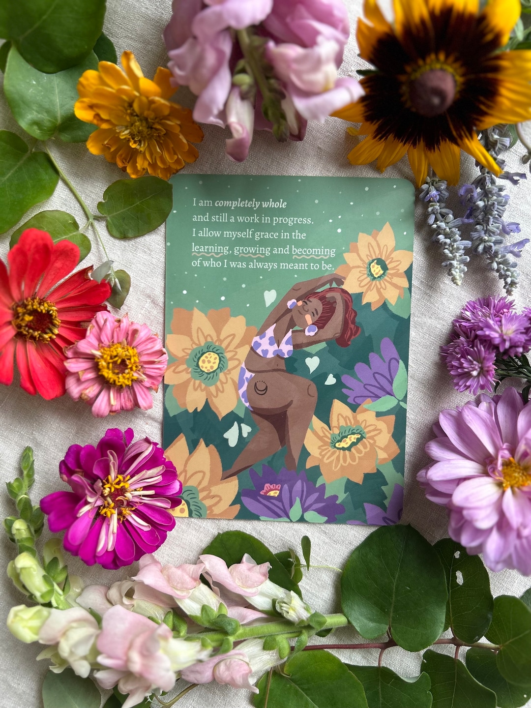 Self Love & Confidence Affirmation Cards With Wooden Stand Colourful ...